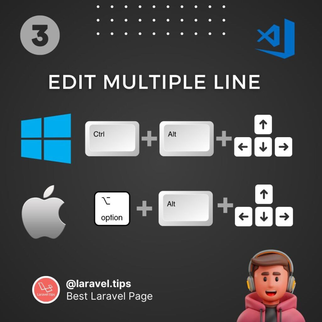 Boost your coding productivity, with this vscode Shortcuts. - Laravel Tips