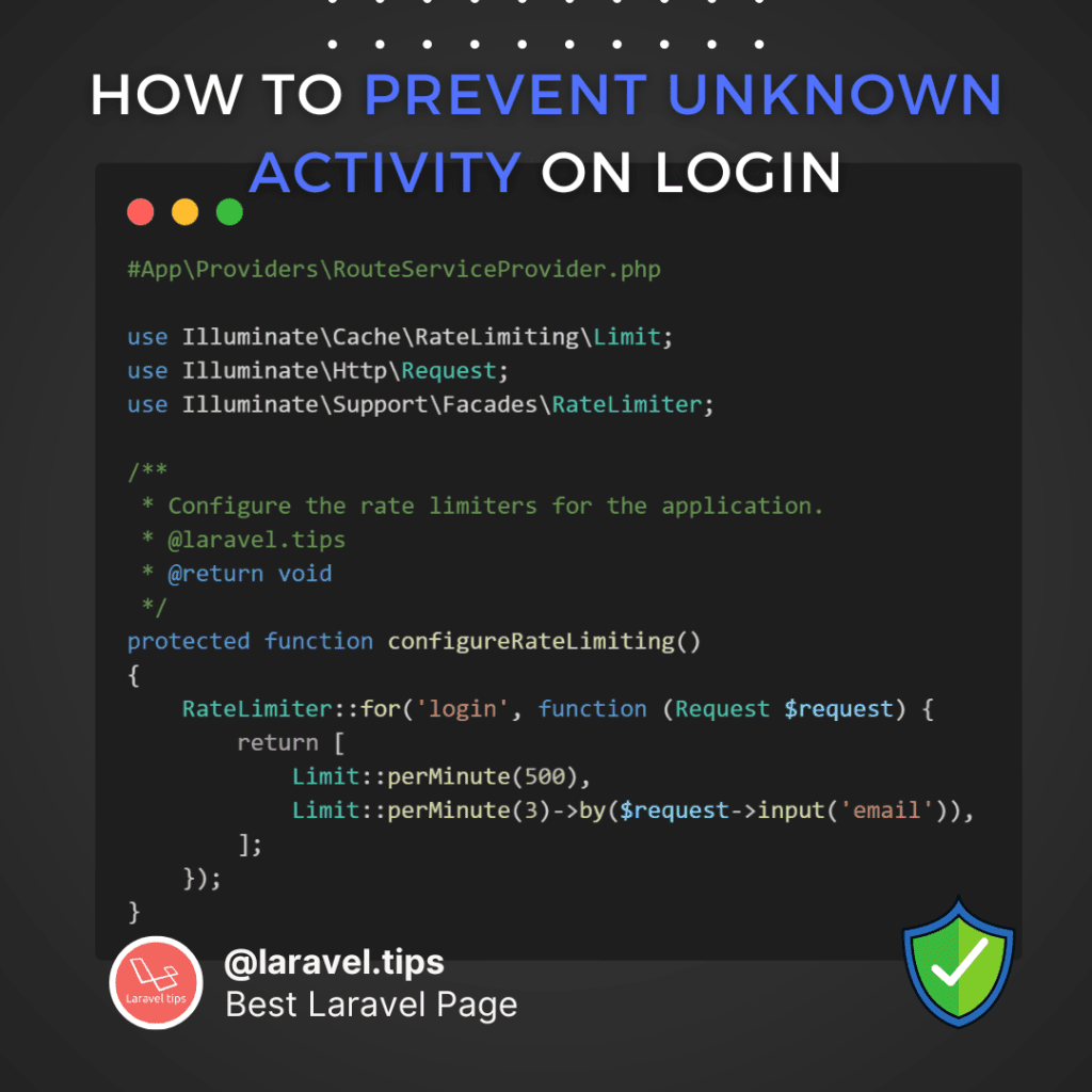 A suspicious Login Attempt detected !!, Check out how you can implement rate limiting in Laravel ...